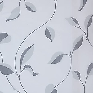 LOFT LIVING Tandem Leaf Indoor/Outdoor Grommet Curtain Panel 54" x 84" in Grey