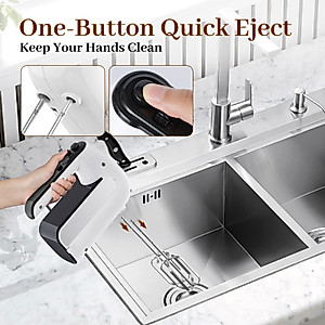 5-Speed Electric Hand Mixer, 800W Handheld Mixer with Turbo for Baking & Cooking, Kitchen Food Mixer with Storage Case & 5 Stainless Steel Attachments (2 Beaters, 2 Dough Hooks, 2 Whisks)-White