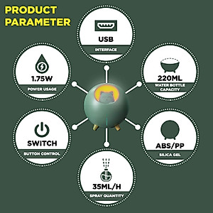 Upgraded Ultrasonic Ultra-Quiet 220ml USB Cute Cool Mist Mini Humidifier, for Kids Baby Nursery Bedroom, 7-Color Lights 2 Mist Mode Auto Shutoff Whisper Silent Small Humidifier (Small, Pink)