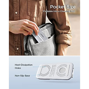 Upgraded Mag-Safe Charger-Hohosb 3 in 1 Mag-Safe Charging Station,Magnetic Foldable Charging Stand Compatible with iPhone 12/13/14 Series,AirPods Pro/2/3,iWatch 7/6/SE/5/4/3/2(18W Adapter Included)