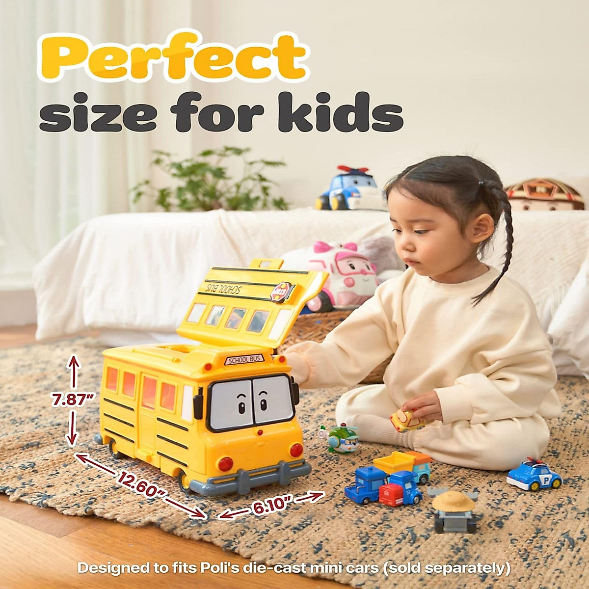 Robocar Poli Toys, Carey Carrier Sound & Light, Transport Cargo Plane Toy, Diecast Vehicle Storage Airplane, Kids Toys for Ages 3 and up