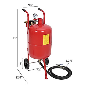 GAOMON Sand Blaster 20 Gallon, Portable Air Sandblaster 125PSI, High Pressure Air Sandblaster with 6" Wheels, Rust Removal and Special Surface Treatment of Material
