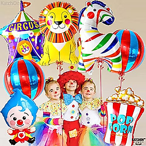 KatchOn Circus Balloons for Carnival Theme Party Decorations, 7 Count, Perfect for Birthday Parties