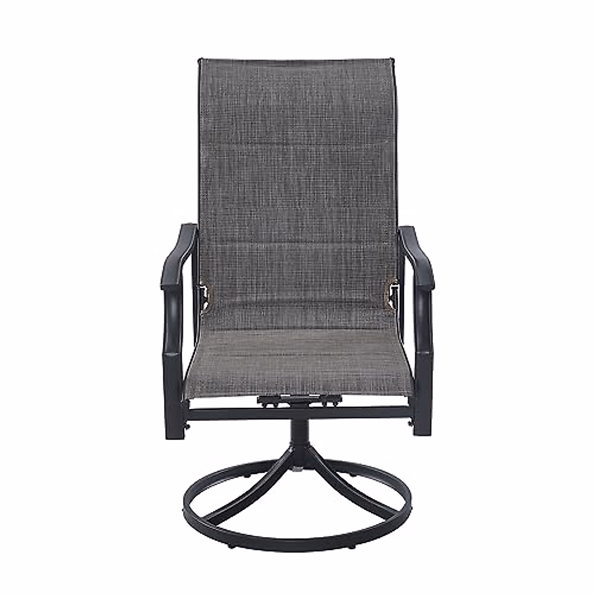 VEVOR 7 Pieces Patio Dining Set, Outdoor Furniture Table and Swivel Chairs Set, All Weather Garden Furniture Table Sets, Iron Patio Conversation Set with Umbrella Hole, For Lawn, Deck, Backyard, Black