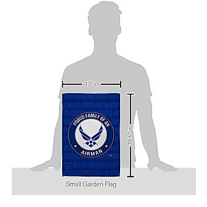 Proud Family Airman Garden Flag - Armed Forces Air Force USAF United State American Military Veteran Retire Official - House Decoration Banner Small Yard Gift Double-Sided Made In USA 13 X 18.5