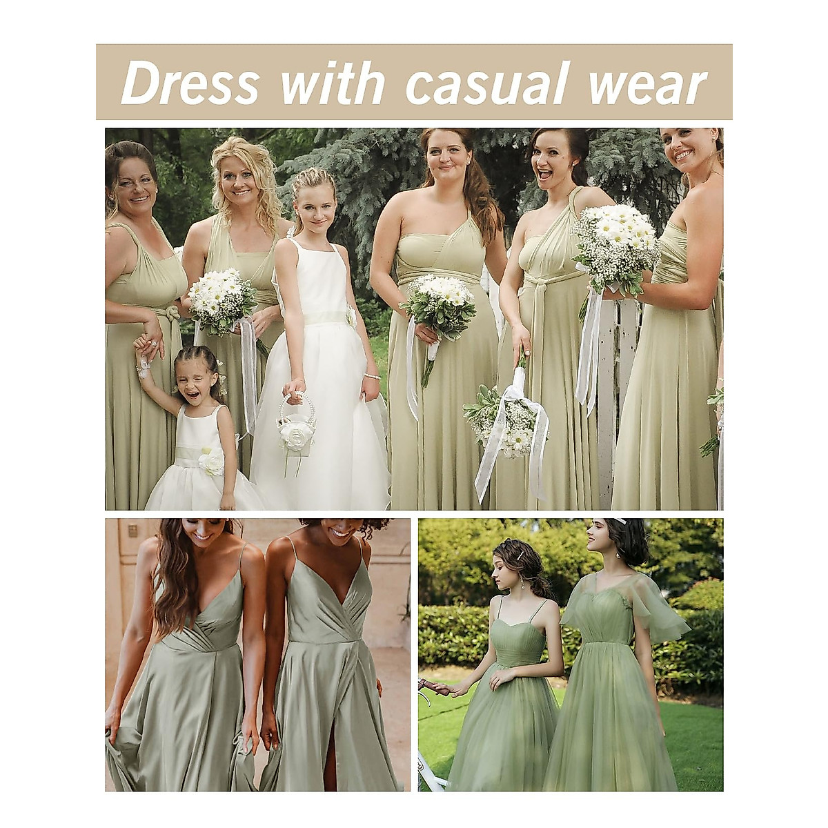 BEAUZSUZSANA Women Chiffon Shawls and Wraps for Evening Dresses Wedding Party Travel Scarves Pashmina Bikini Cover Up (Sage Green)