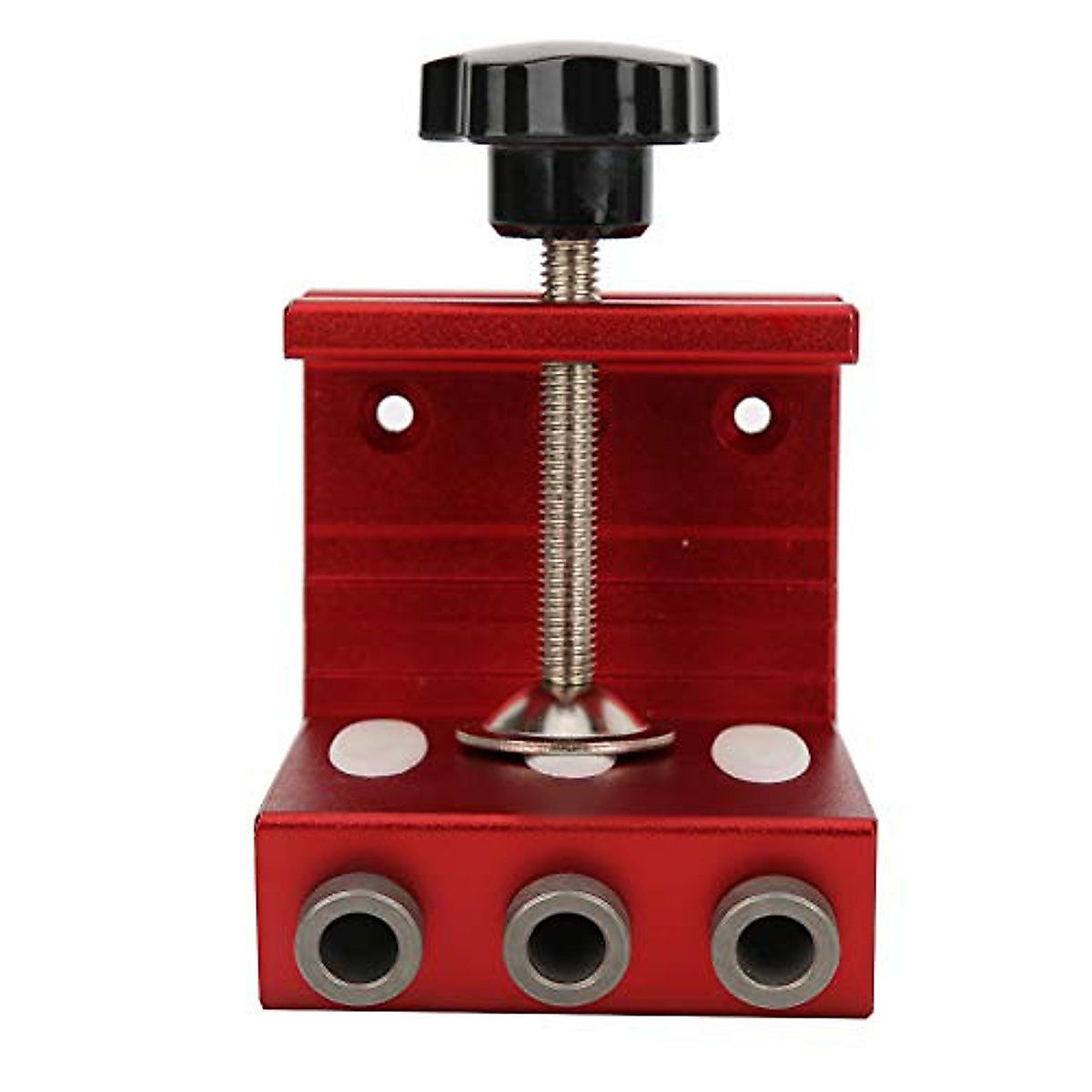 MISNODE Woodworking Hole Positioner Aluminum Alloy Carpentry Locator Dowel Jig Kit Pocket Hole Drill Guide Woodworking Hole Punch Tool for Carpenter(Red)