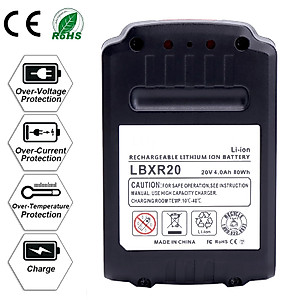 Lasica 2Pack 4.0Ah 20V MAX LBXR20 Compatible with Black and Decker Weed Eater 20V Battery LB2X4020 LBXR2020-OPE LBXR20-OPE2 LBXR20B-2 LB2X3020-OPE LBXR20BT 20 Volt Max Outdoor Cordless Power Tools