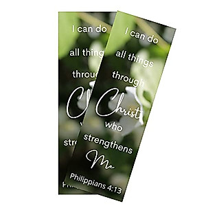 I Can Do All Things Through Christ Who Strengthens Me Bible Verse Philippians 4 13 Bookmark Religious Christian Bookmarks Made in USA for Church Groups Bulk Pack of 100