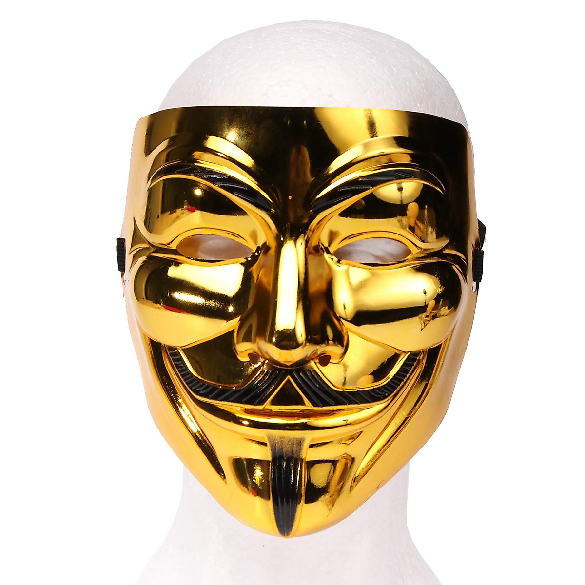 Miuion Guy Fawkes Mask -V for Vendetta， Anonymous Cosplay Party Mask for Halloween（Golden）
