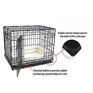 MidWest Homes for Pets Double Bolster Pet Bed | 22-Inch Dog Bed ideal for XS Dog Breeds & fits 22-Inch Long Dog Crates