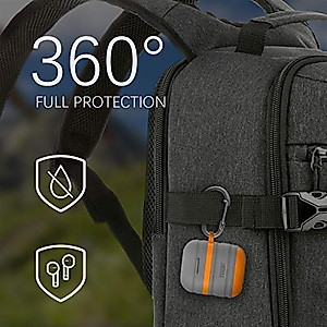 AirPods Case, KMMIN Waterproof AirPods Case Cover for Apple AirPods 1&2 Wireless Charging Case Premium Silicone Protective Case Skin Airpods Accesssories, LED Light Visible