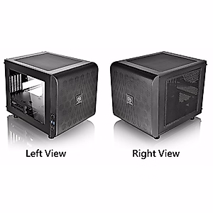 Thermaltake Core V21 SPCC Micro ATX, Mini ITX Cube Gaming Computer Case Chassis, Small Form Factor Builds, 200mm Front Fan Pre-installed, CA-1D5-00S1WN-00 Black
