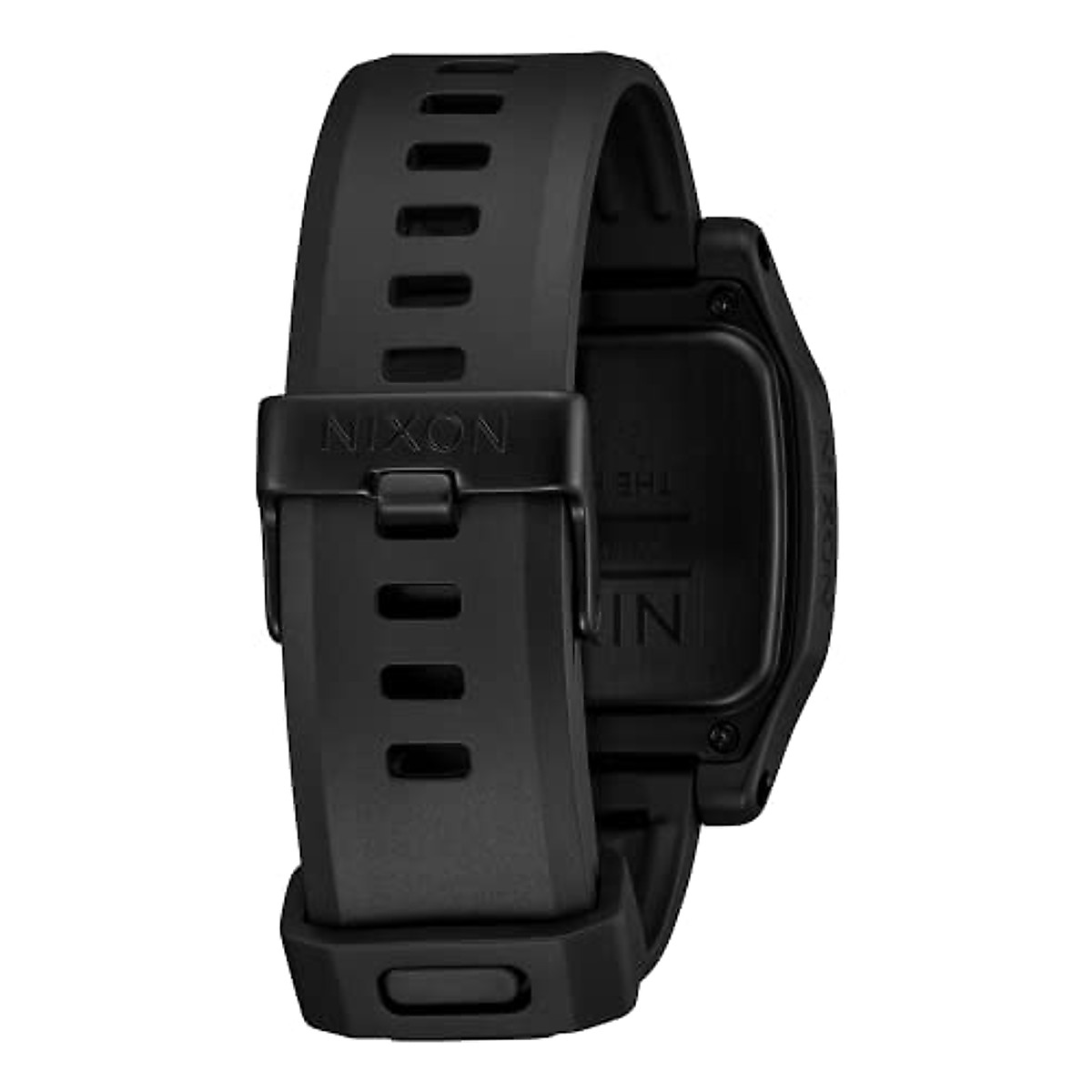 NIXON High Tide A1308 - All Black - Digital Watch for Men and Women - Water Resistant Surfing, Diving, Fishing Watch - Men’s Water Sport Watches - Customizable 44 mm Face, 23mm PU Band
