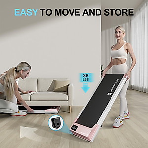 SupeRun Walking Pad, Under Desk Treadmill, 3 in 1 Portable Treadmill with Remote Control LED Display, 2.2 HP Quiet Walking Jogging Machine for Office Home Use, 250 Lbs Capacity