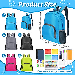 Colarr 17 Inch School Backpacks Supplies Kit Back to School Supplies Bundle 12 Pack Backpacks Bulk and 360 Pieces School Supply for School Student Donation Activity