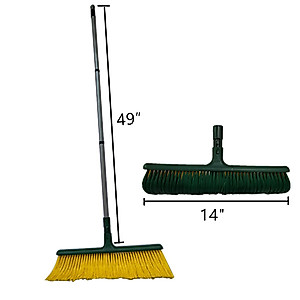 Spealloy LRB4419 Leaf Turf Broom 16" W x 55" H for Lawns Yard Artificial Grass Rake Heavy Duty for Leaves, Lawns, Carpet Rake & Groomer (Curved Bristle)