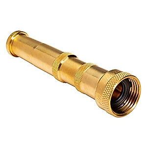 Rain Bird HENZLB5ADJ 5" Solid Brass Garden Hose End Water Nozzle, Lead-Free, Twist Adjustable Spray