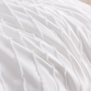 YUNDO Duvet Cover Queen Size Set, Ultra Soft Washed Microfiber Queen Comforter Cover Set, 3 Piece Bedding Set, 1 Duvet Cover with 2 Pillow Shams, 90 X 90 Inches (Queen, White)