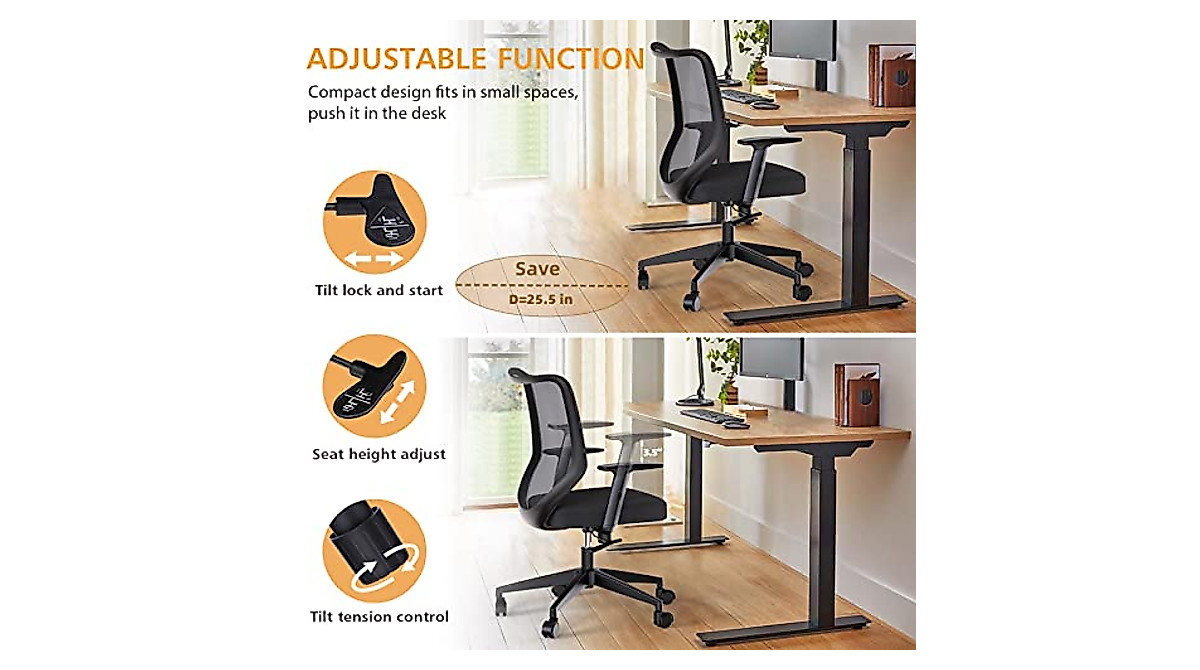 Ergonomic Desk Chair with Adjustable Features for Comfort
