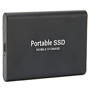 ASHATA Portable External SSD, USB3.1 Mobile Solid State Drive Compatible with Win7 Win8 Win10 Linux for iOS PC Computer Laptop USB 3.1 USB C External Solid State Drive with Type C Cable (Black 16GB)
