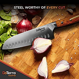 DaTerra Cucina Santoku Knife - 7 Inch | Eisenrose - Sharp German Steel - Professional Kitchen Knives