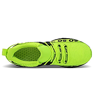 COKAFIL Mens Running Shoes Athletic Walking Blade Tennis Shoes Fashion Sneakers,Green,7.5