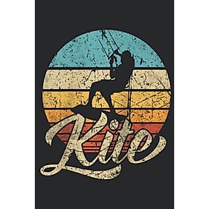 Kite Kiteboarding Kitesurfing Surf retro gift Raglan Baseball Pretty: Lined Journal Notebook To Do Schedule, Medium 6x9 Inches, 100 Pages, Printed Cover