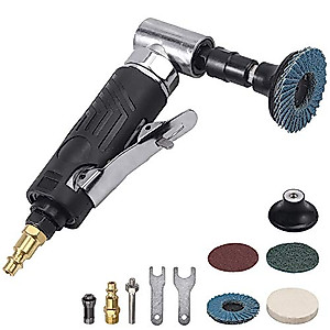 EYPINS Air Grinder,Compressed Air Angle Die Grinder 90 Degree Mini Sander Grinder Polisher Tool Set for Contour Grinding, Polishing, Milling