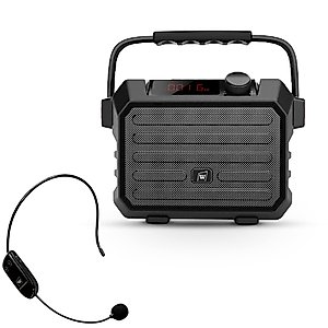 30W Voice Amplifier Wireless Microphone and Speaker Set Portable Handheld Mini Pa System for Teachers, Classroom, Rechargeable Bluetooth 5.0 Pa Speaker Supports Echo, FM, Recording, AUX, TF Card, USB