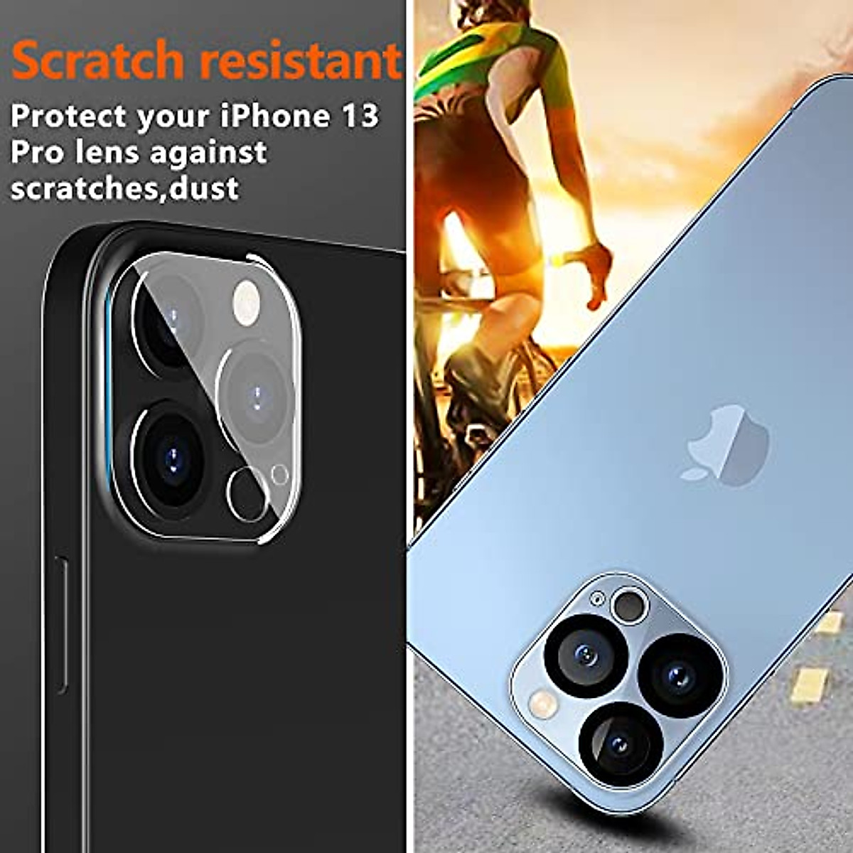 Ferilinso Designed for iPhone 13 Pro Screen Protector, 3 Pack HD Tempered Glass with 2 Pack Camera Lens Protector, Case Friendly, 9H Hardness, Bubble Free, 5G 6.1 Inch, easy installation