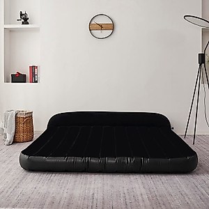 DIMAR GARDEN Queen Size Camping Air Mattress Inflatable Bed Blow Up Mattresses with Pillow,Black