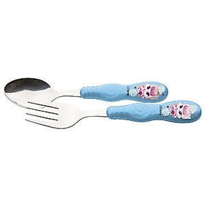 Zak! Designs Easy Grip Flatware, Children's Spoon and Fork with Disney Palace Pets Graphics, BPA-free Plastic and Stainless Steel