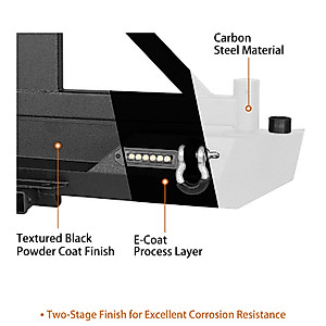 Hooke Road Wrangler Rear Bumper w/Tire Carrier & 2" Hitch Receiver Off-Road Back Bumper for Jeep Wrangler TJ/YJ 1987-2006 (Solid Steel)