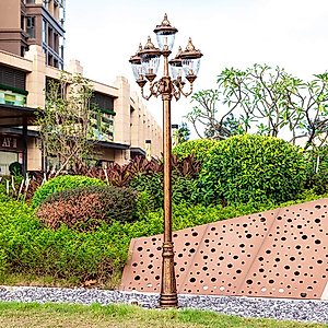 Retro Aluminum Pole Light 5 LED Post Light Outdoor Die-cast Light High Pole Courtyard Lamp European Garden Villa Community Street Lamp Lighting Waterproof Landscape Lamp