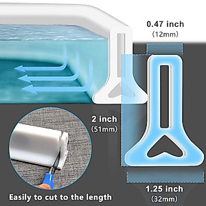 122 Inch Shower Threshold Water Dam Collapsible Bath Shower Barrier Water Stopper Retention System Dry and Wet Separation for Bathroom Kitchen and More (10ft)