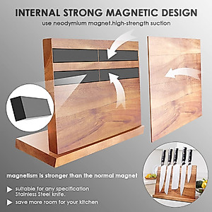 KEENZO Magnetic Knife Block 12"- Holds 10+ Knives, Double-Sided Magnetic Knives Holder with Powerful Magnet & Non-slip base for Home Kitchen Multifunction Cutlery Stand and Storage Rack Without Knives