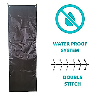 MIYORI Indi- Deeper Bigger 5 Pocket Hanging Vertical Garden Wall Planter Yard Garden Home Decoration planters Pockets Fabric Felt Fence Indoor Wall Garden Planter Jardin Balcony Waterproof (Green)