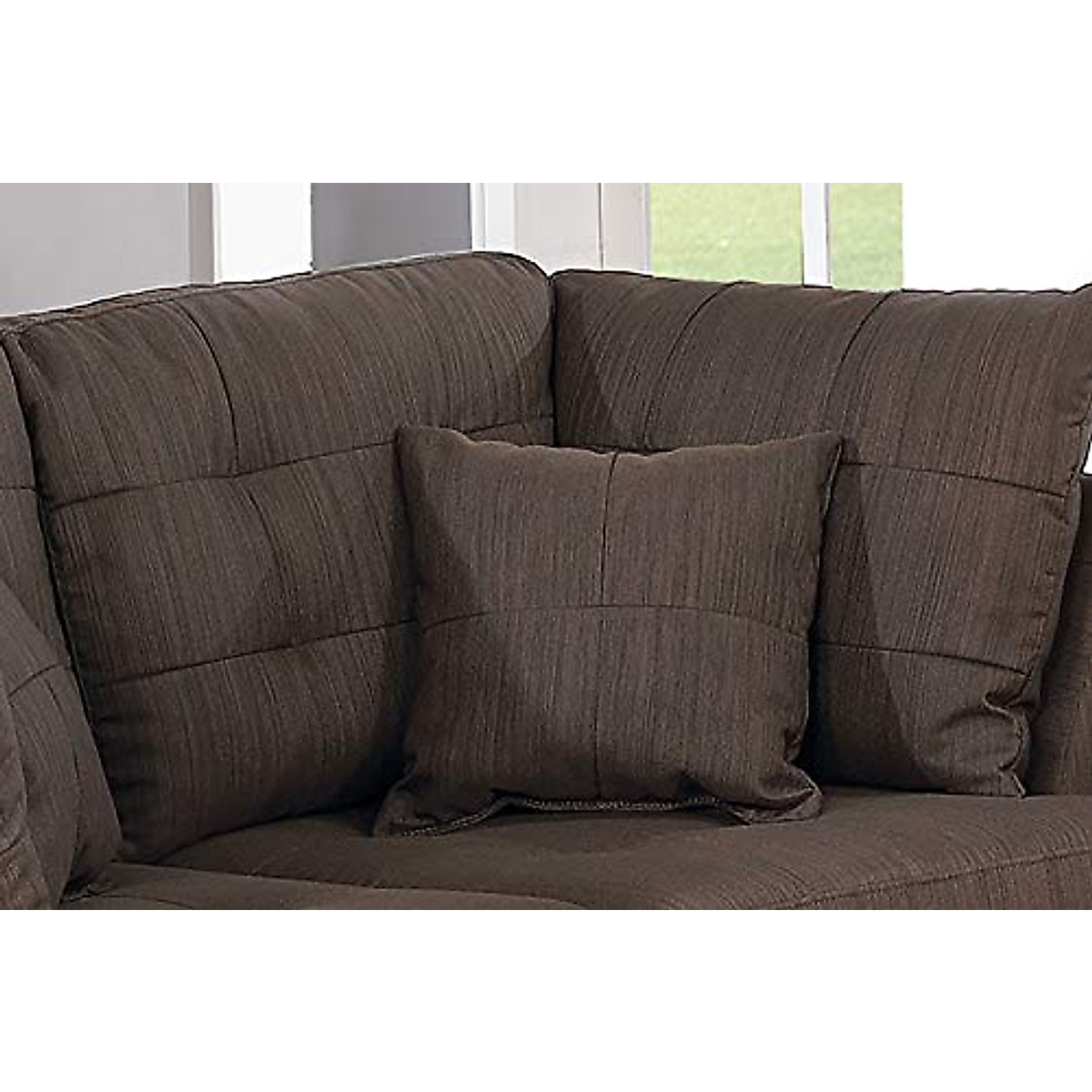 Bobkona 2-Pcs Sofa & Loveseat Black Coffee