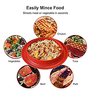 Chicken Shredder, ShredMachine with Knobs and Non-slip Base for Shredding Pulled Pork, Chicken, Vegetable and Beef （red）