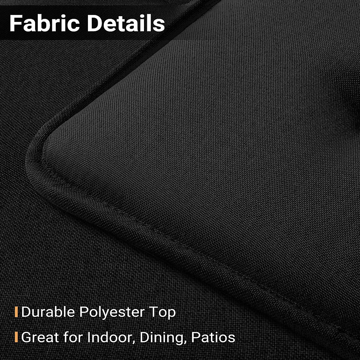 Cozyide U-Shaped Chair Cushions for Dining Chairs 6 Pack, Memory Foam Chair Pads with Tufted Design and Non-Slip Backing, 17" x 16", Black