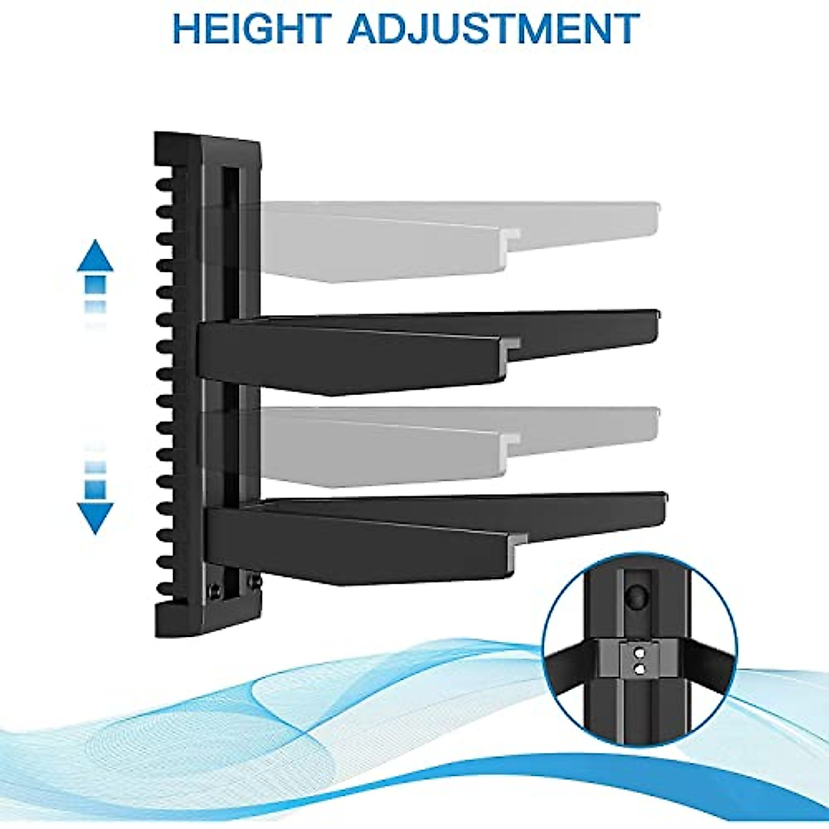 PERLESMITH Floating AV Shelf Double Wall Mount TV Shelf - Holds up to 17.6lbs - DVD DVR Component Shelf - Perfect for Xbox, Projector, WiFi Router, Game Console and Cable Box, PSDSK2