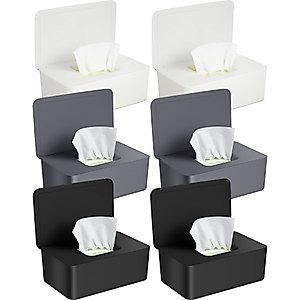 6 Pieces Wipes Dispenser Baby Wipe Holder Wipes Box Tissue Storage Box Wet Wipes Dispenser Wipes Container for Office Home