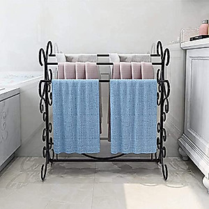 Freestanding Towel Rack 3 Tier Outdoor Pool Towel Drying Holder Standing for Bathroom Floor, Black