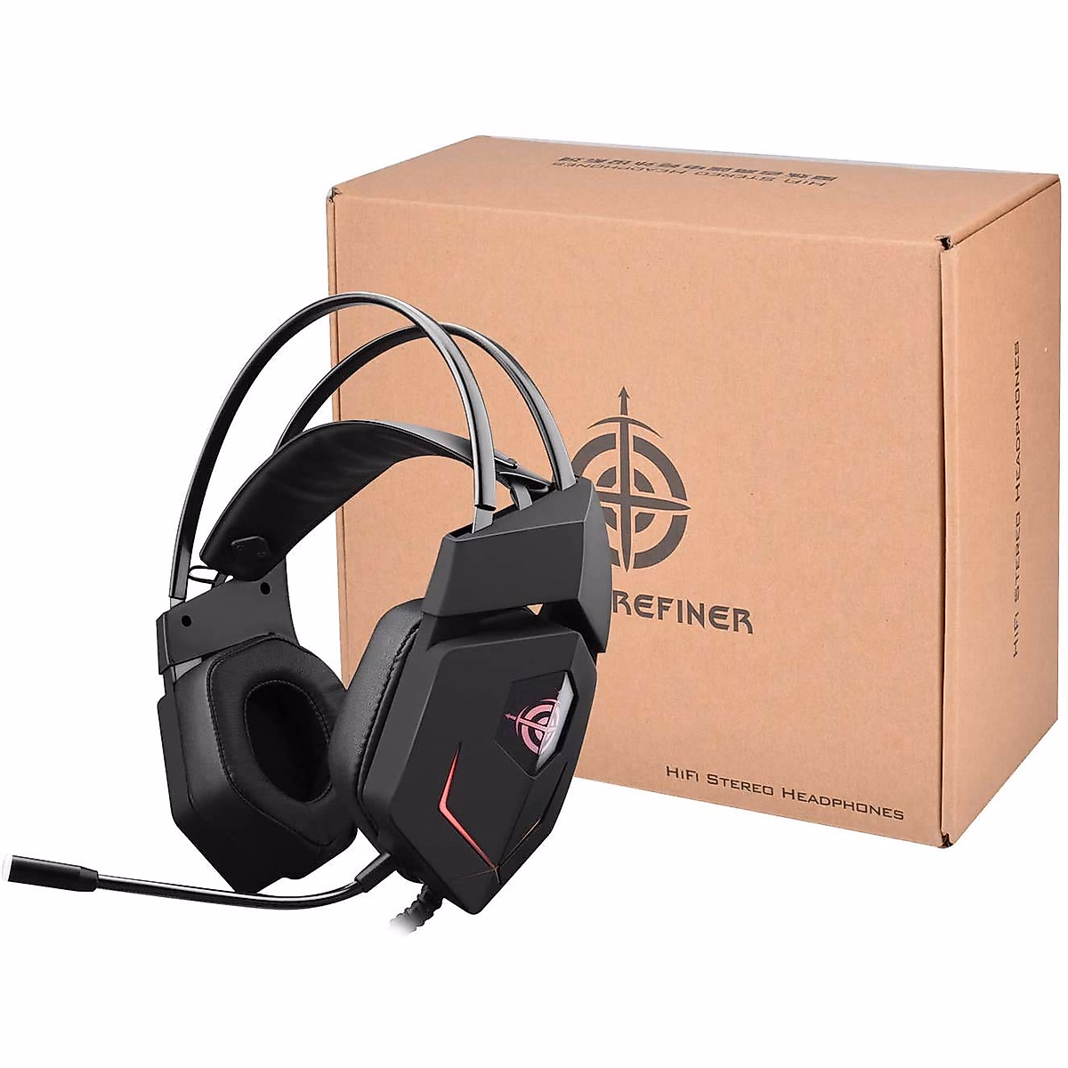 Gaming Headset, BestOff GAMV3 Stereo Wired Gaming Headphones Super Bass Over Ear Headphones with Surround Sound, LED Light and Noise Reducing Microphone,Compatibility with PS4,PC