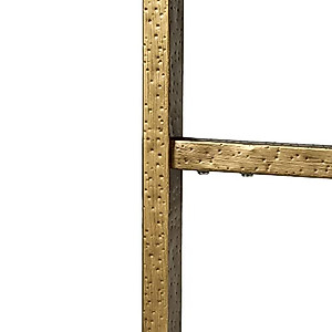 Uolfin Wood Dining Table with Oak Veneer and Distressed Gold Metal Legs, 60" L