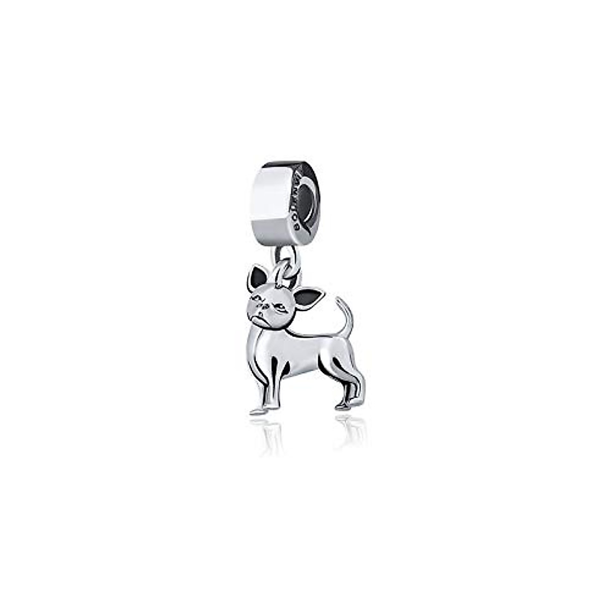 Chihuahua Mexican Dog 925 Sterling Silver Dangle Pendant X Charm Bead For Pandora & Similar Charm Bracelets or Necklaces