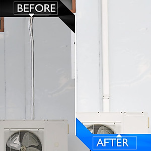 BJADE'S Mini Split Line Set Cover,4'' 16.5 Ft PVC Decorative Line Set Cover Kit for Central Air Conditioner & Heat Pump