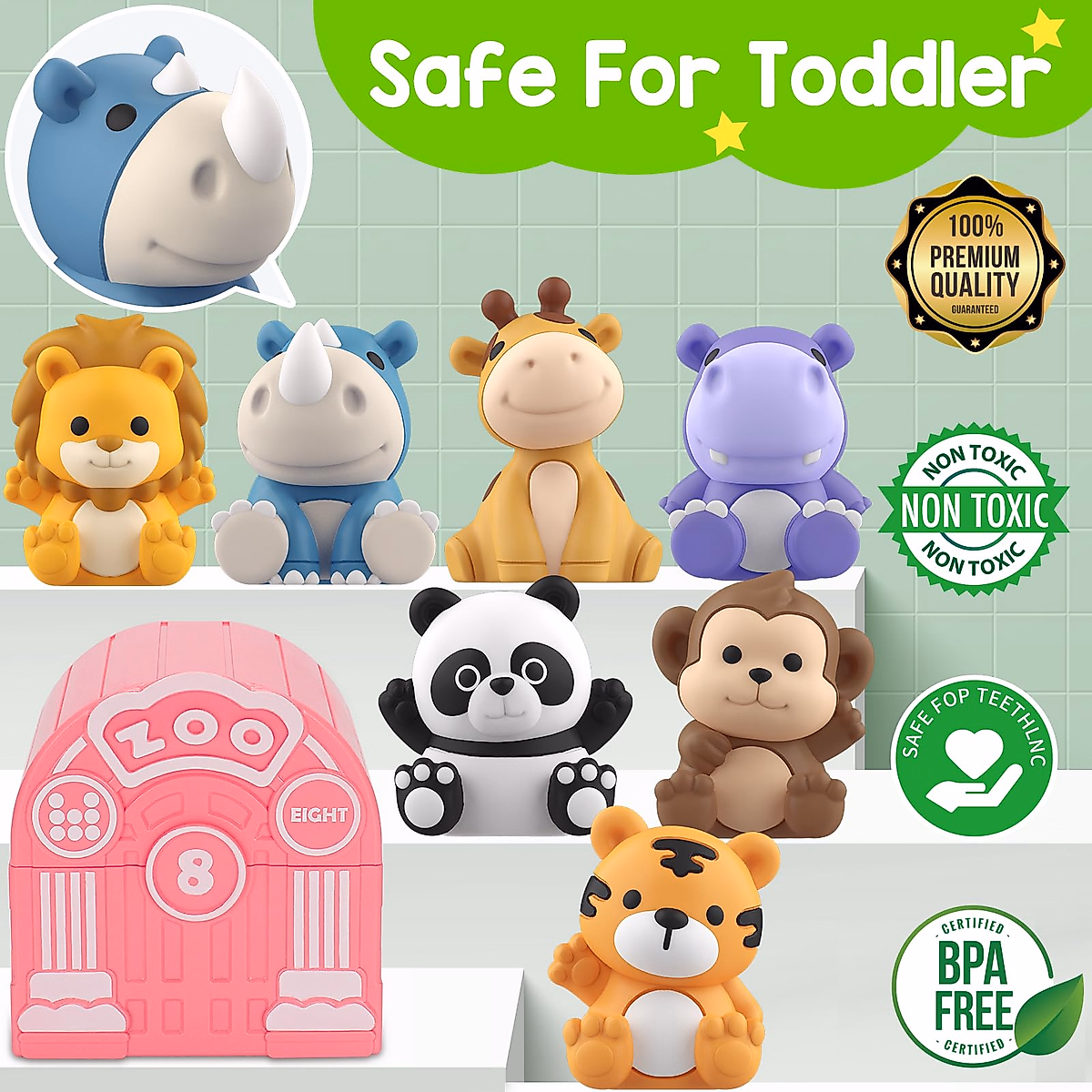 KMUYSL Learning Toys for 1,2,3 Year Old, 20 Pcs Animals Toy, Counting Skill, Color Matching, Fine Motor Game, Christmas Birthday Easter Educational Gift for Baby Toddler Boys Girls Age 12-18 Months