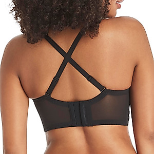 Maidenform Pure Comfort Lace Bralette, Padded Wireless Bra, Convertible Longline Halter Bralette with Soft Foam Cups, Black, 40C